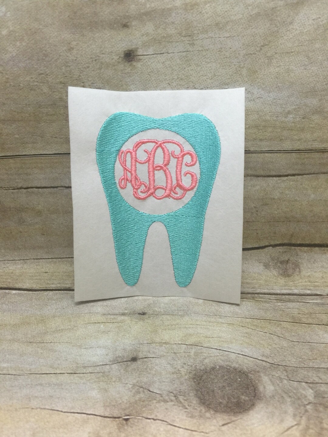 Tooth Monogram Embroidery Design, Monogrammed Tooth Embroidery Design ...