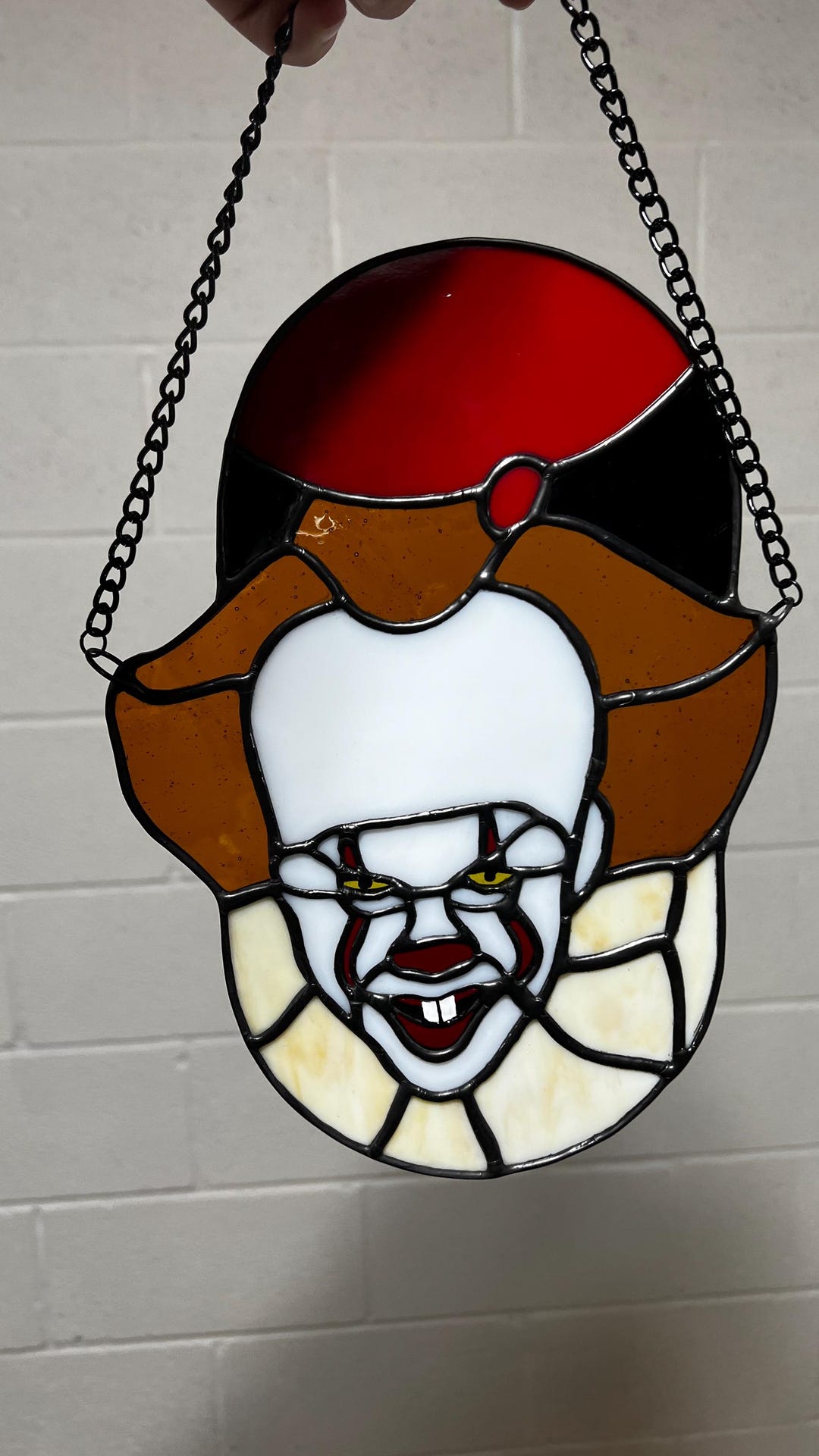 Pennywise the Dancing Clown It Stephen King Hand Painted Stained Glass ...