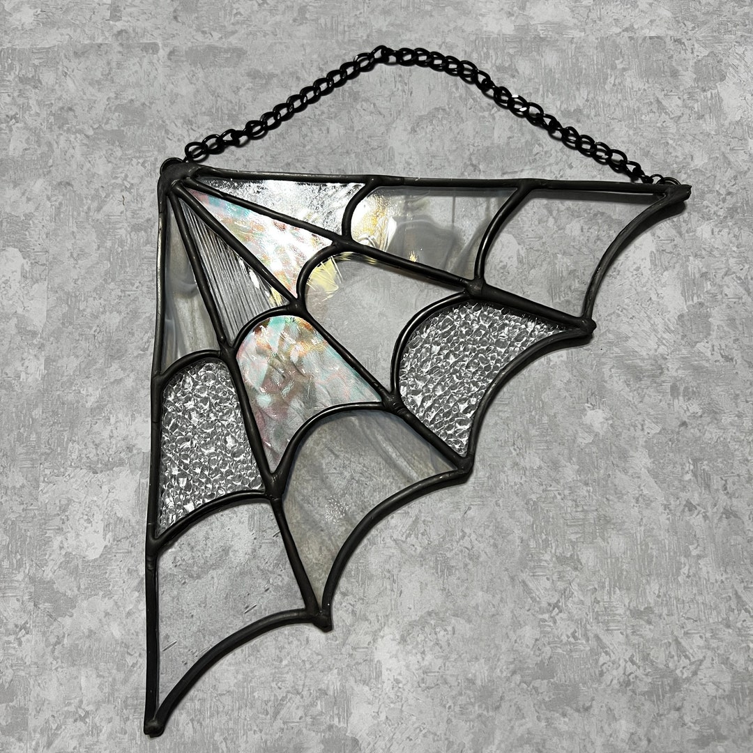 Stained Glass Clear Iridescent Spider Web - Etsy