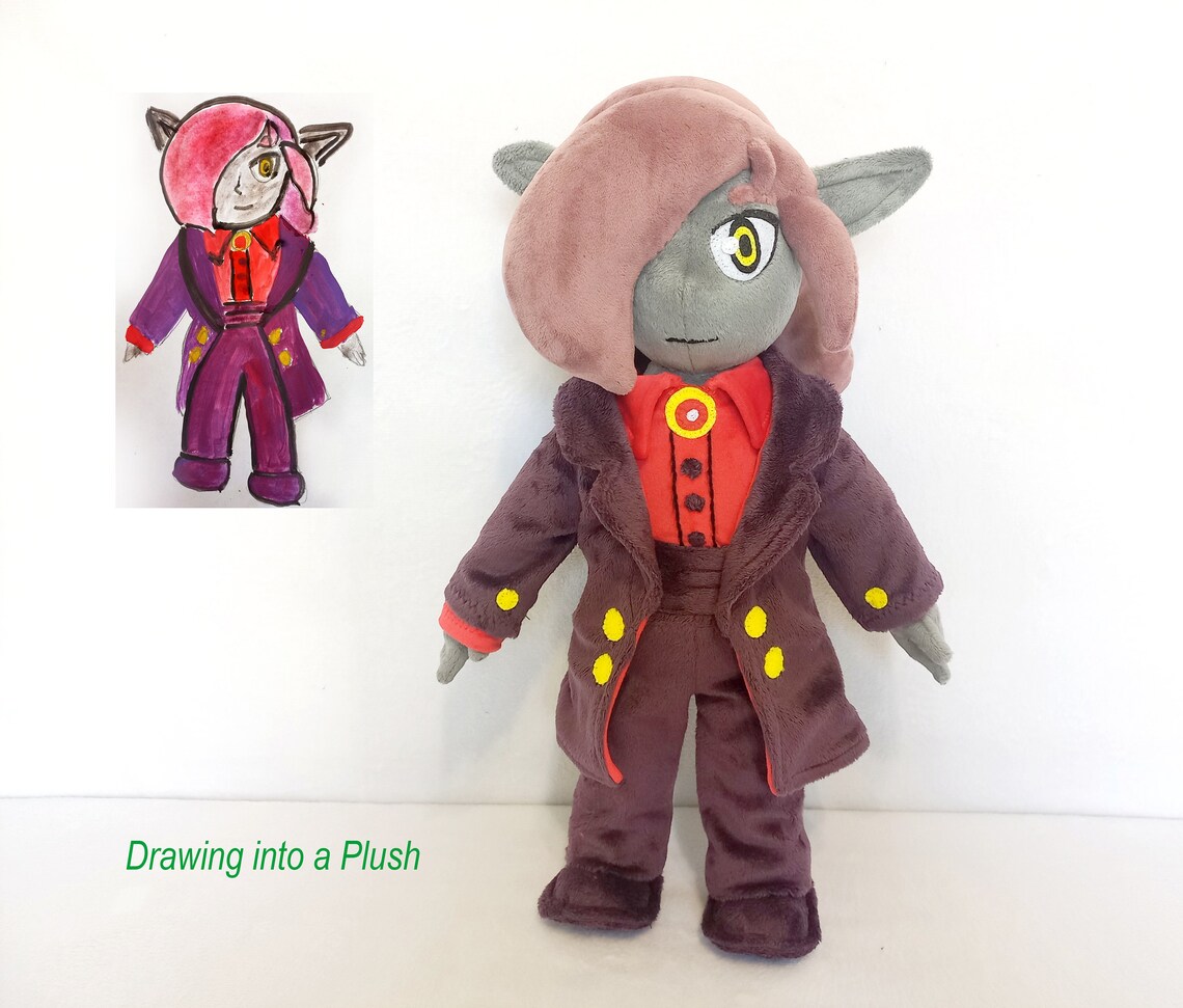 Custom Plush Toy Plush Commission Drawing to Toy. Please - Etsy