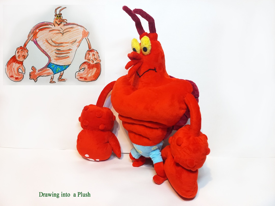 Custom Plush Just Like Larry Lobster Spongebob Squarepants, Funmade ...