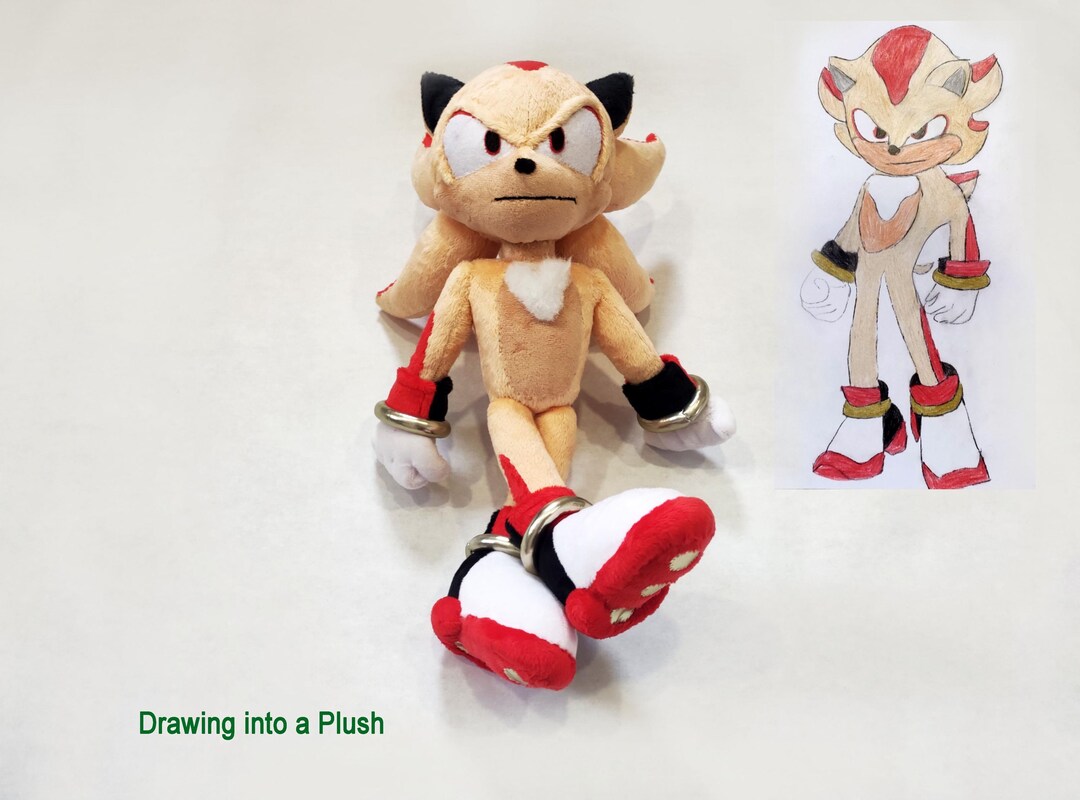 Custom Plush Just Like Super Shadow Sonic Inspired (funmade), Handmade ...