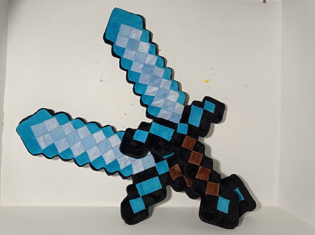 Custom Plush Just Like Diamond Sword From Minecraft Inspired - Etsy