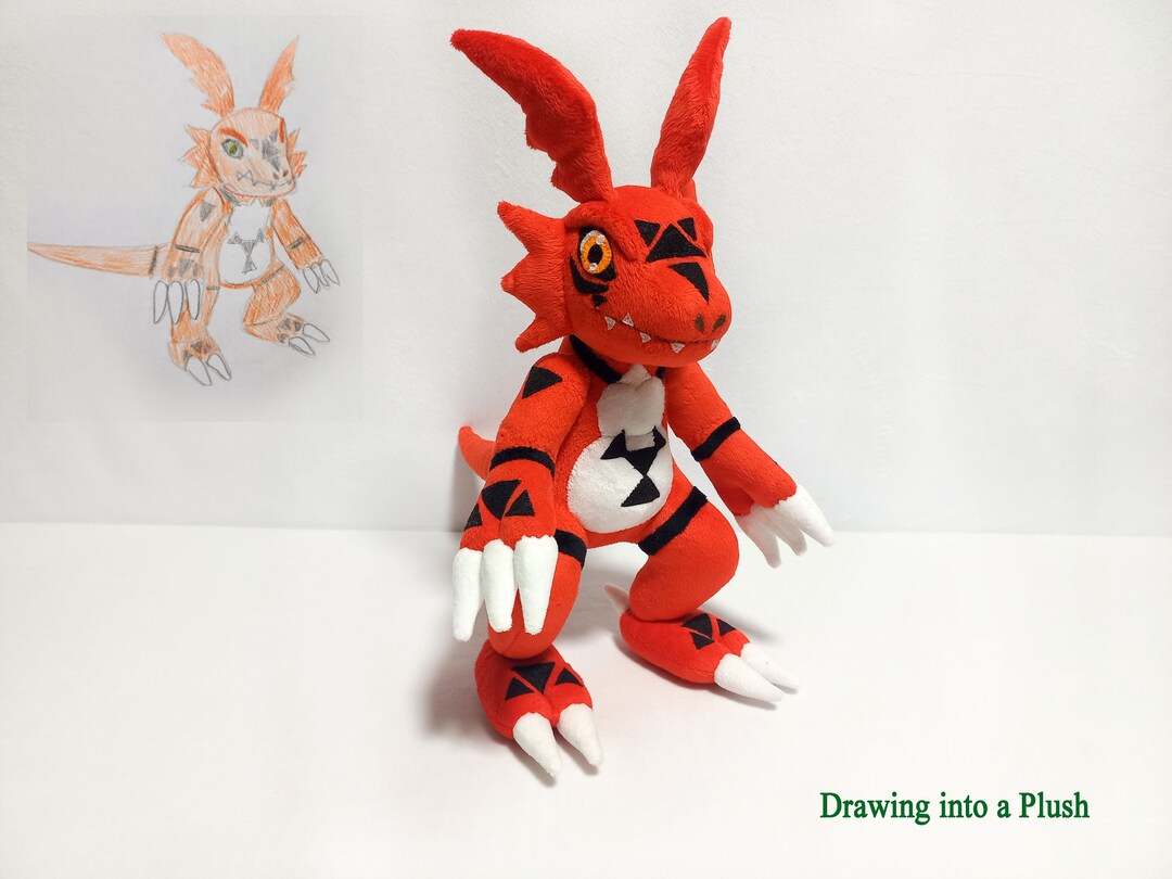 Custom plush just like Guilmon Digimon plush inspired plush, funmade ...