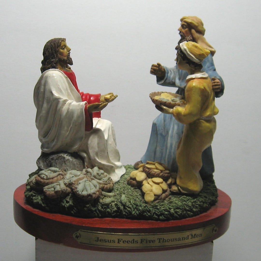 Vintage 1990s "jesus Feeds Five Thousand Men" Figurines, Hard Cast ...