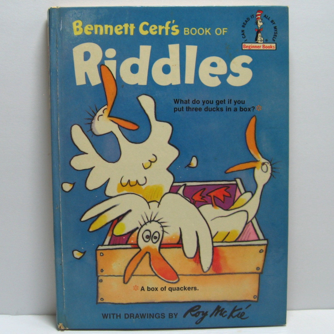 Vintage 1960 "bennett Cerf's Book of Riddles", Hardcover Beginner Books ...