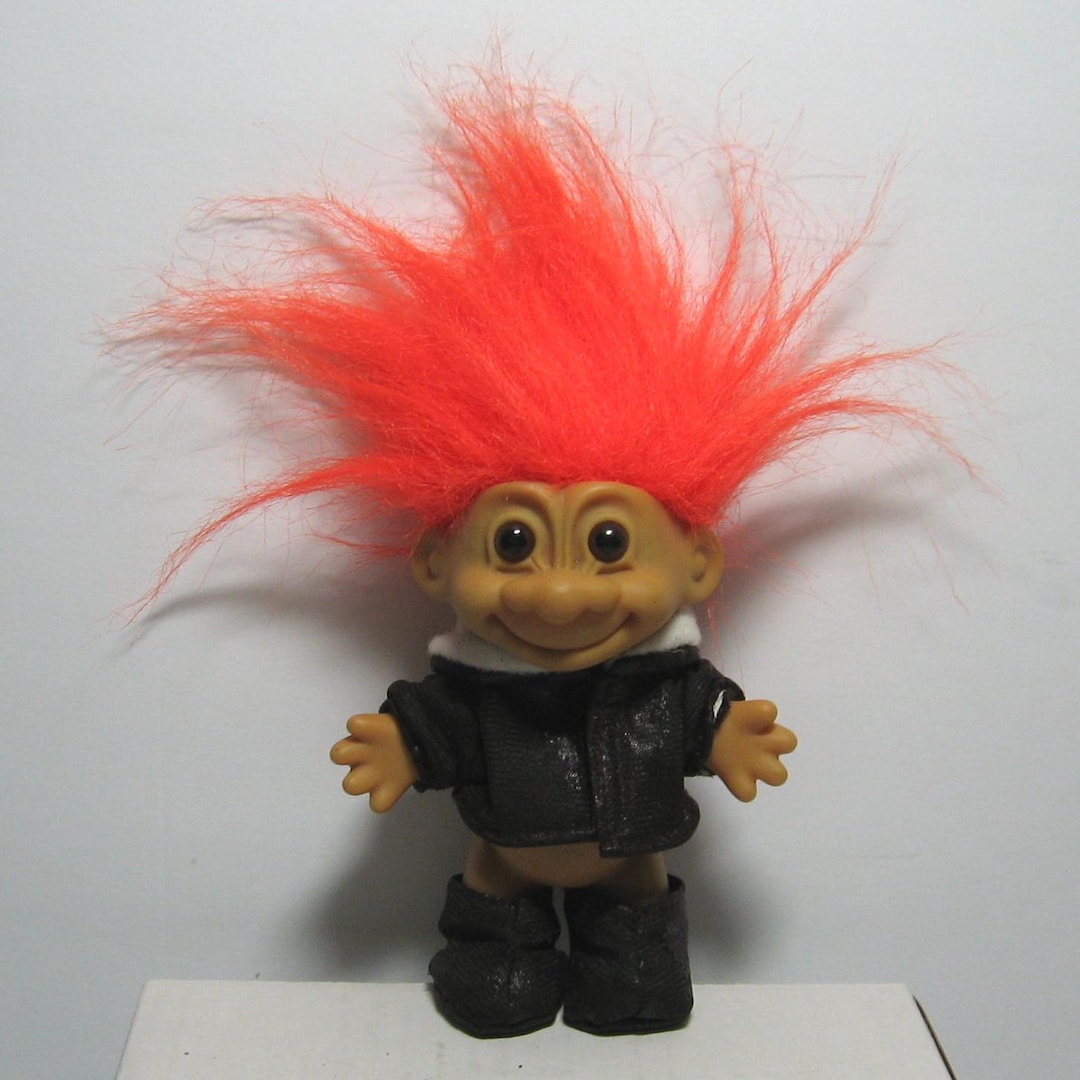 Vintage 1980s RUSS Troll Doll in a Dark Brown Outfit - Biker Outfit? 4 ...