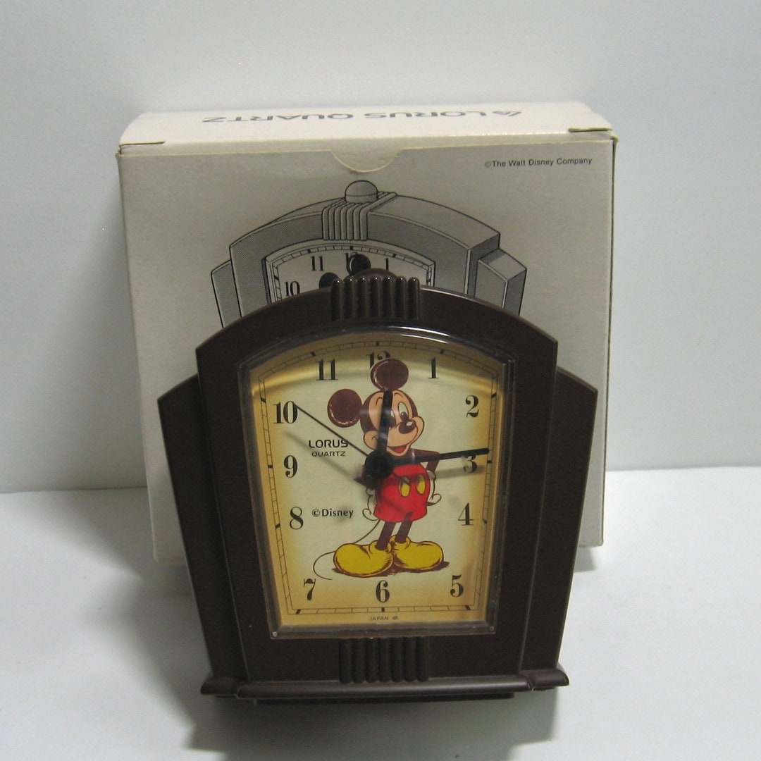 Vintage 1990s Disney's Mickey Mouse Alarm Clock, Brown Plastic Casing ...