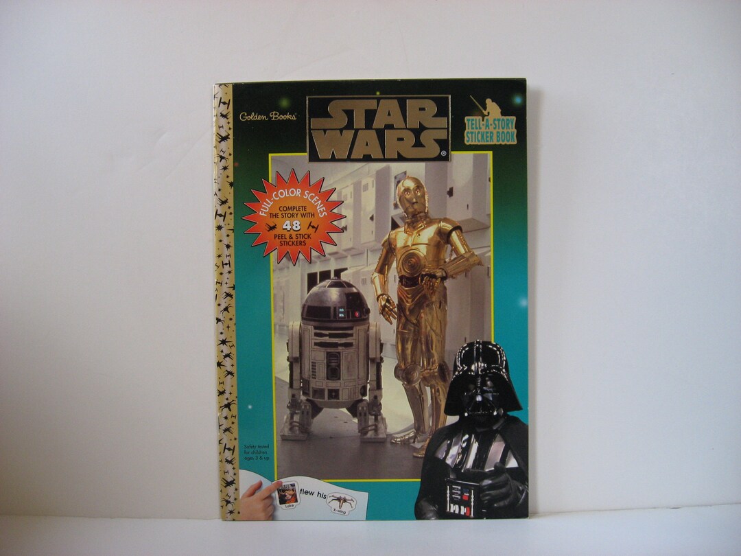 Vintage Star Wars 1990's Golden Book Sticker Book Full Color Scenes - Etsy