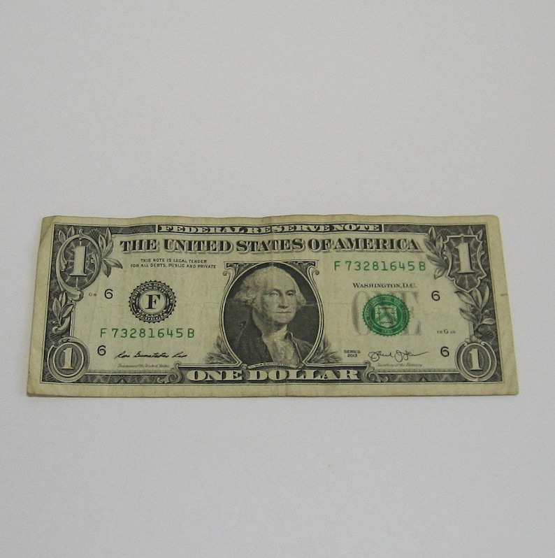 2013 Fancy Serial Number One Dollar Bill Consecutive Digits, 97.3% Very ...
