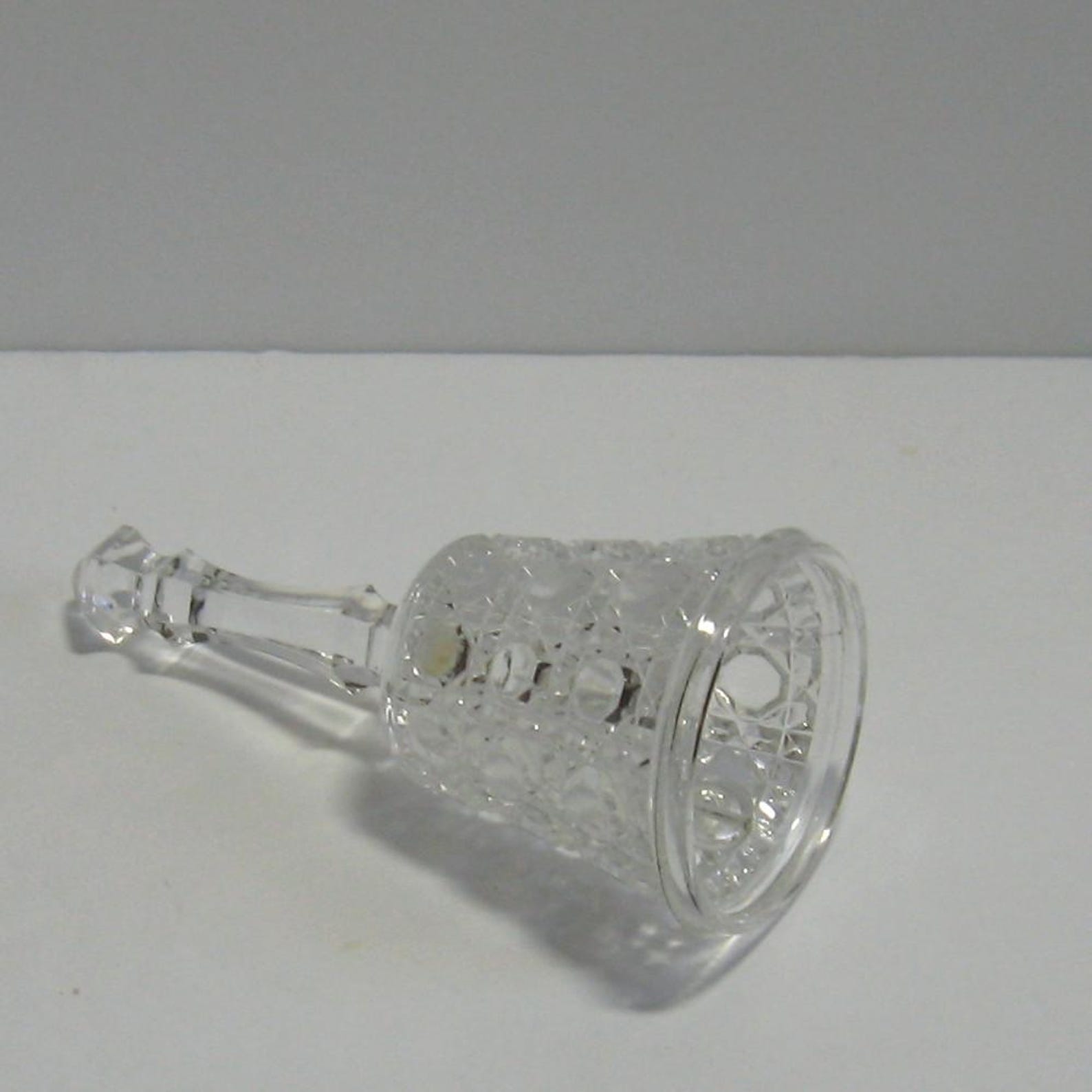 Beautiful Vintage 1980s Clear Crystal Glass Dinner Bell, Pinwheel ...