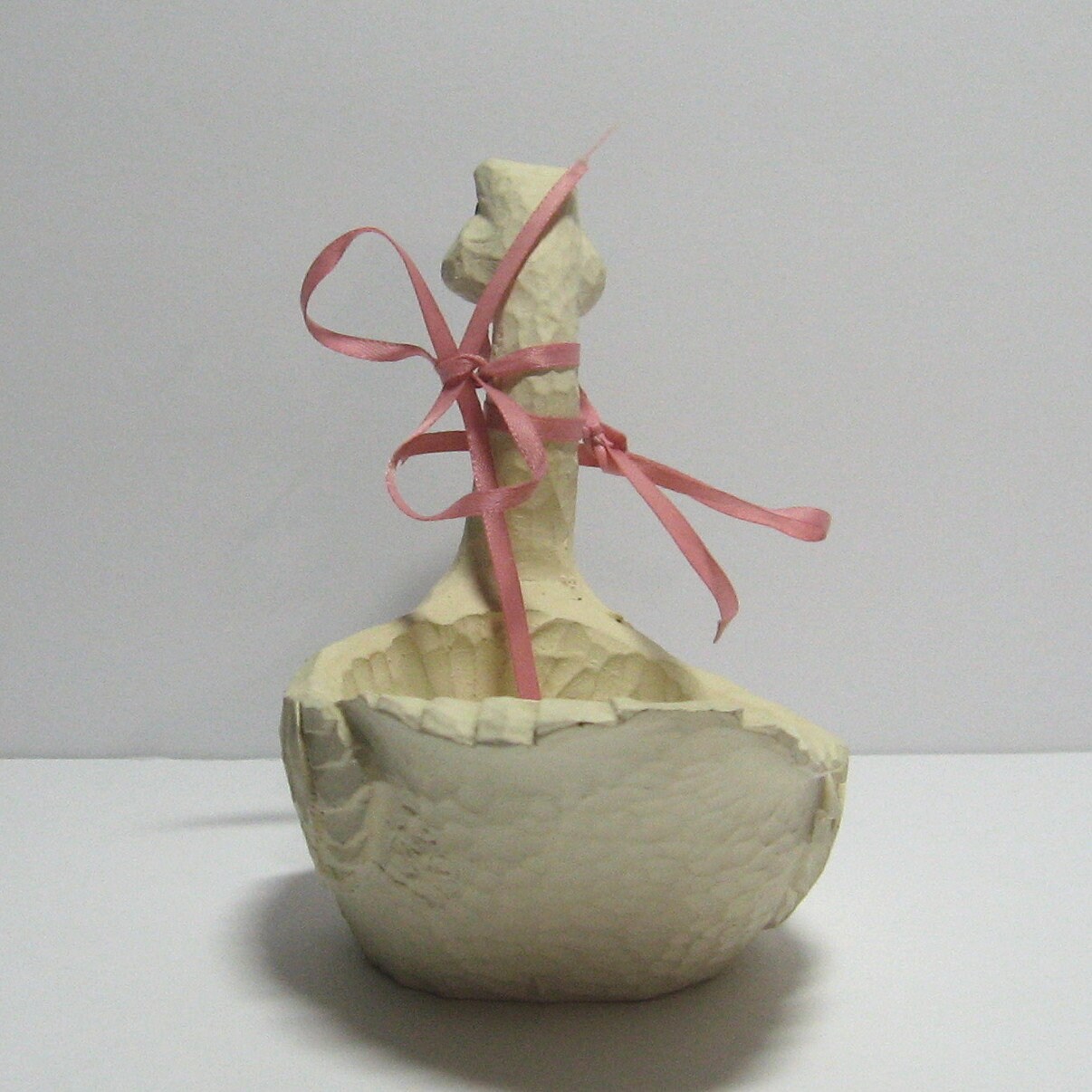 Vintage 1980s White Goose Figurine With Pink Ribbons, 4 1/2 Tall ...