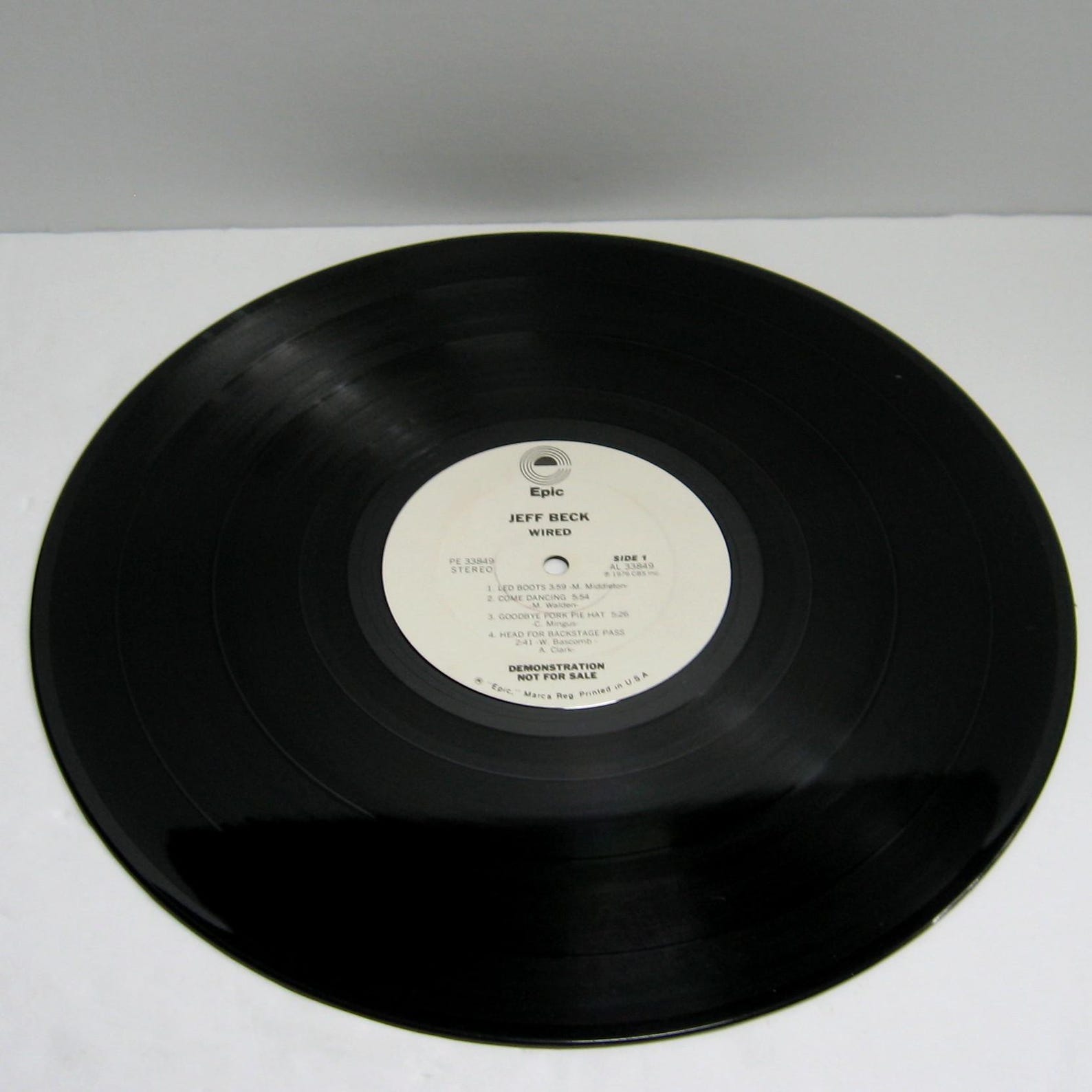 Vintage 1976 "jeff Beck Wired" Vinyl Album, Rare Promotional Recording ...