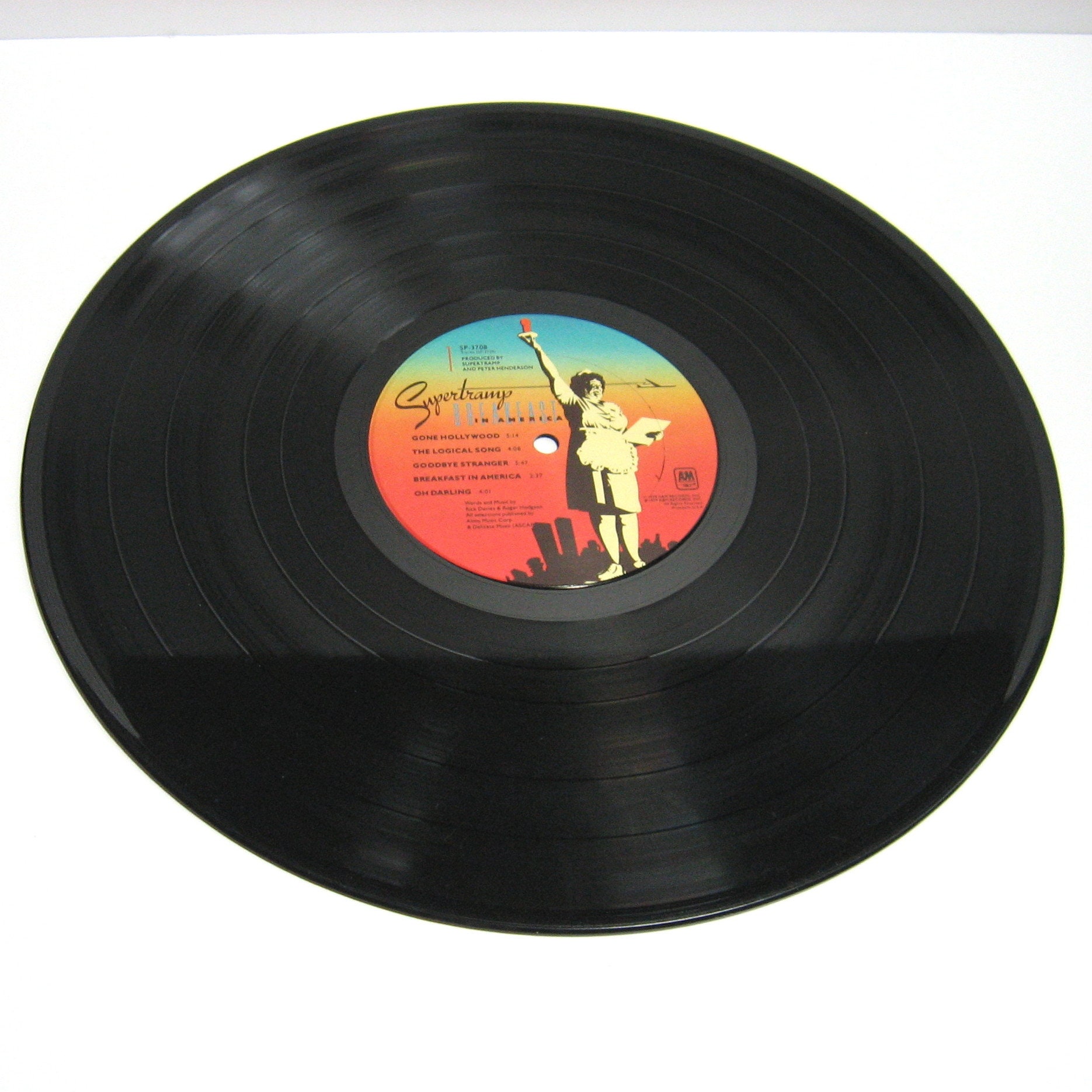 Vintage 1979 breakfast in America Vinyl Album, Supertramp, SP3708, A&M ...