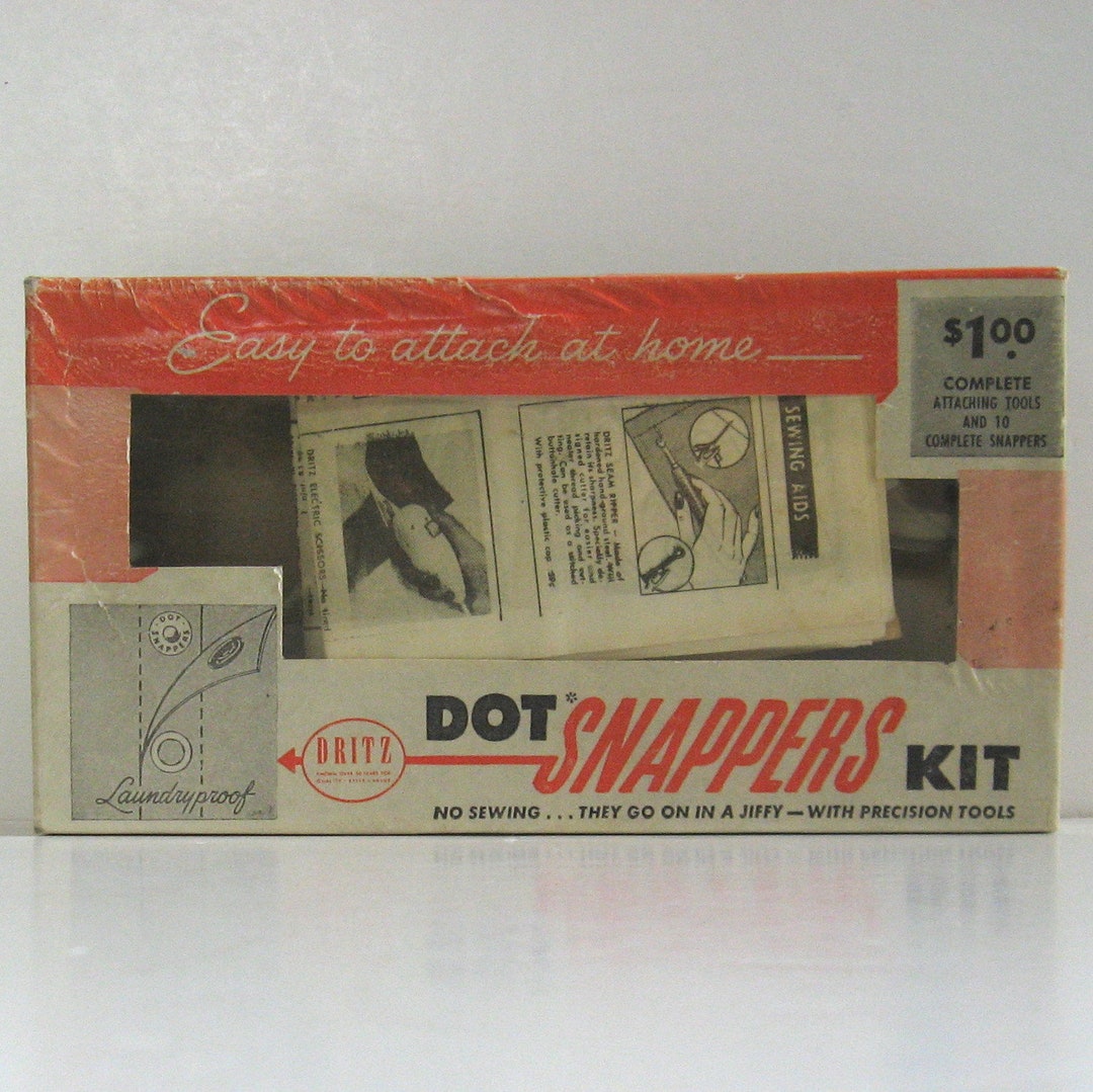 Vintage 1949 Dritz Dot Snapper Kit #650 Sewing Accessory for Attaching ...