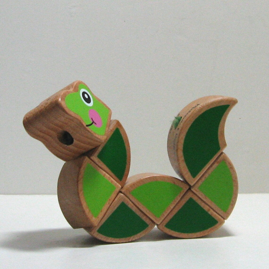 Vintage Early 2000s Melissa & Doug Wood twisty Segmented Smiling Snake ...