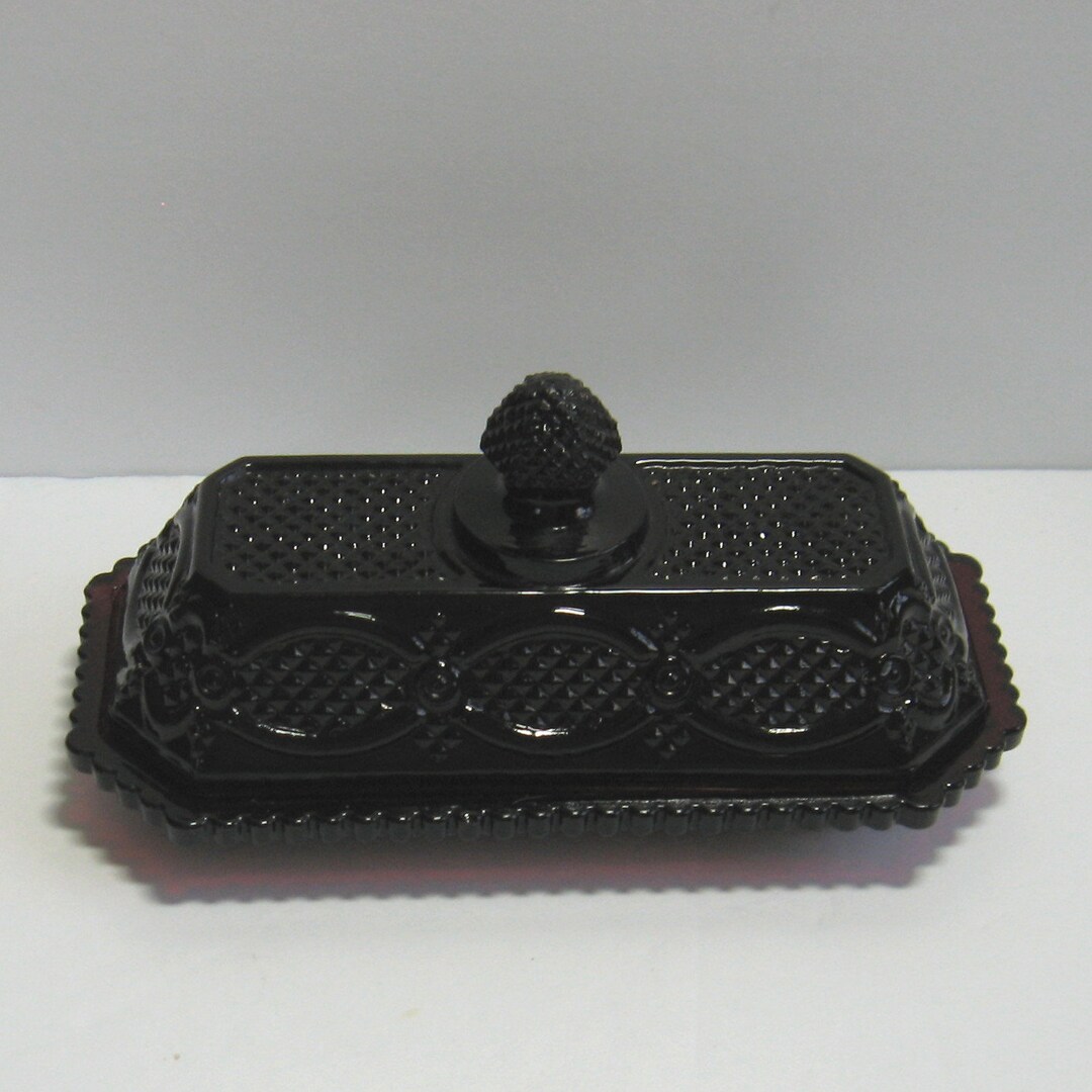 Beautiful Vintage 1970s Ruby Red Glass Butter Dish, 1876 Cape Cod Glass ...
