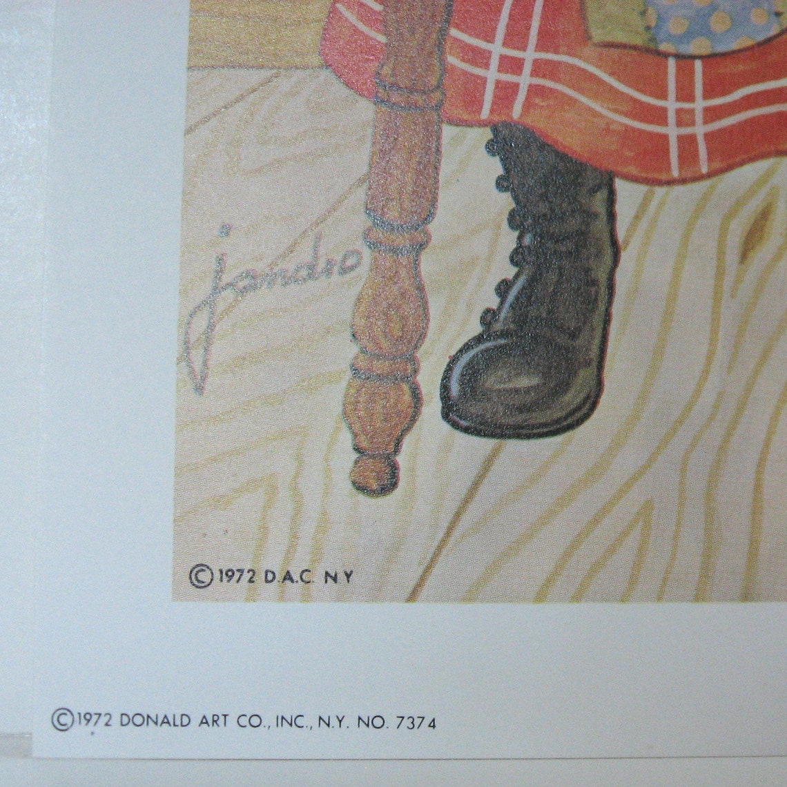 Vintage 1972 Jandro Print Adorable Girl Ironing and Little - Etsy