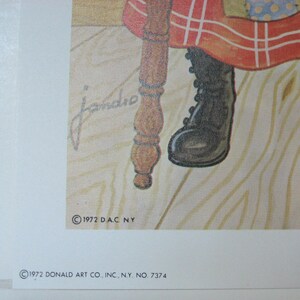 Vintage 1972 Jandro Print, Adorable Girl Ironing and Little Dog ...
