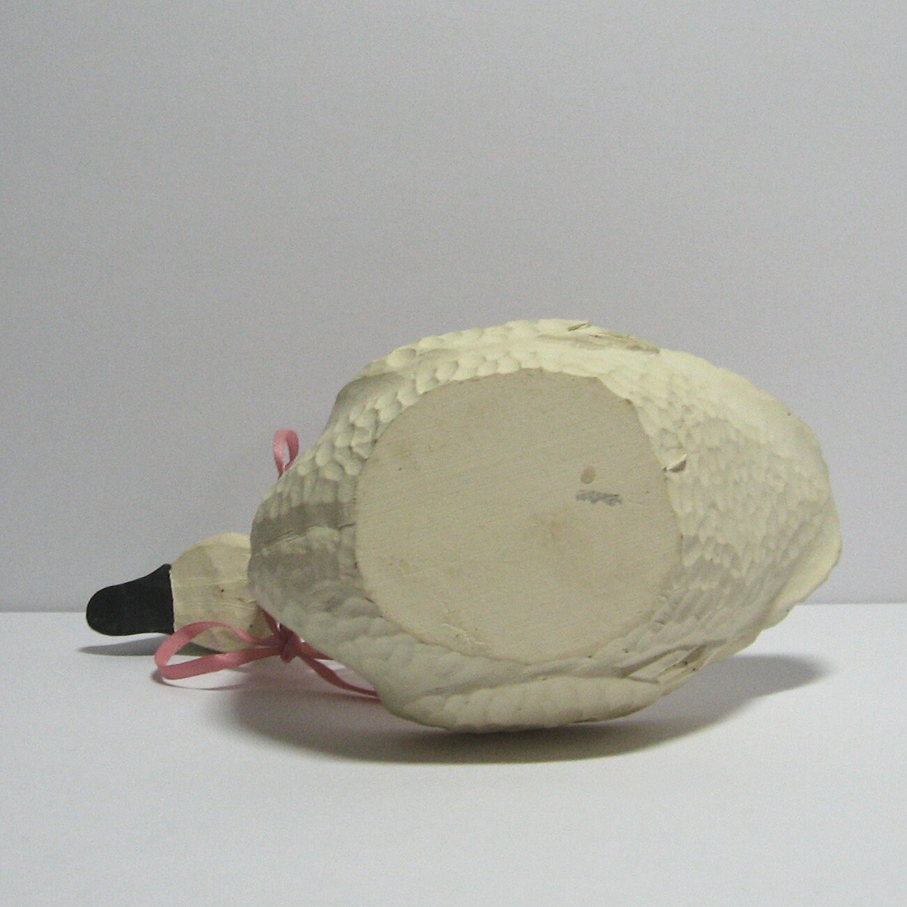 Vintage 1980s White Goose Figurine With Pink Ribbons, 4 1/2 Tall ...