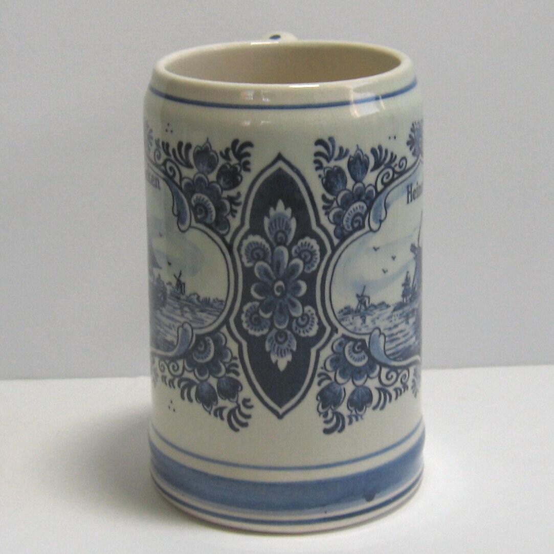 Vintage 1970s Blue Delfts Beer Stein, 5 1/4 Tall Hand Painted Ceramic ...