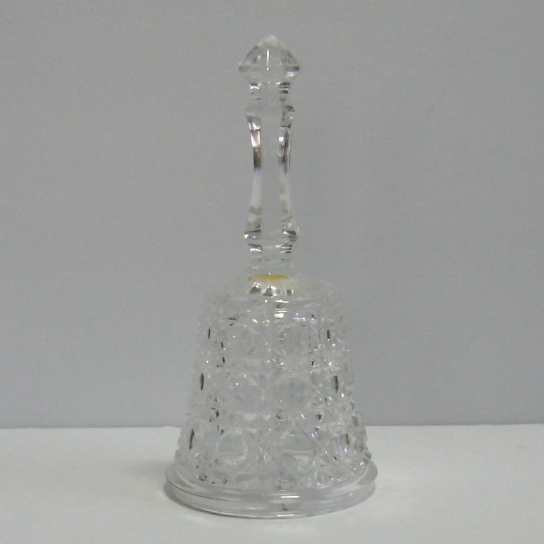 Beautiful Vintage 1980s Clear Crystal Glass Dinner Bell, Pinwheel ...