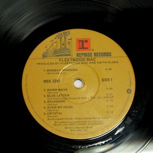Vintage 1975 "fleetwood Mac" Vinyl Record Album, #MSK2281, Stereo, 11 Songs, Reprise Records ...