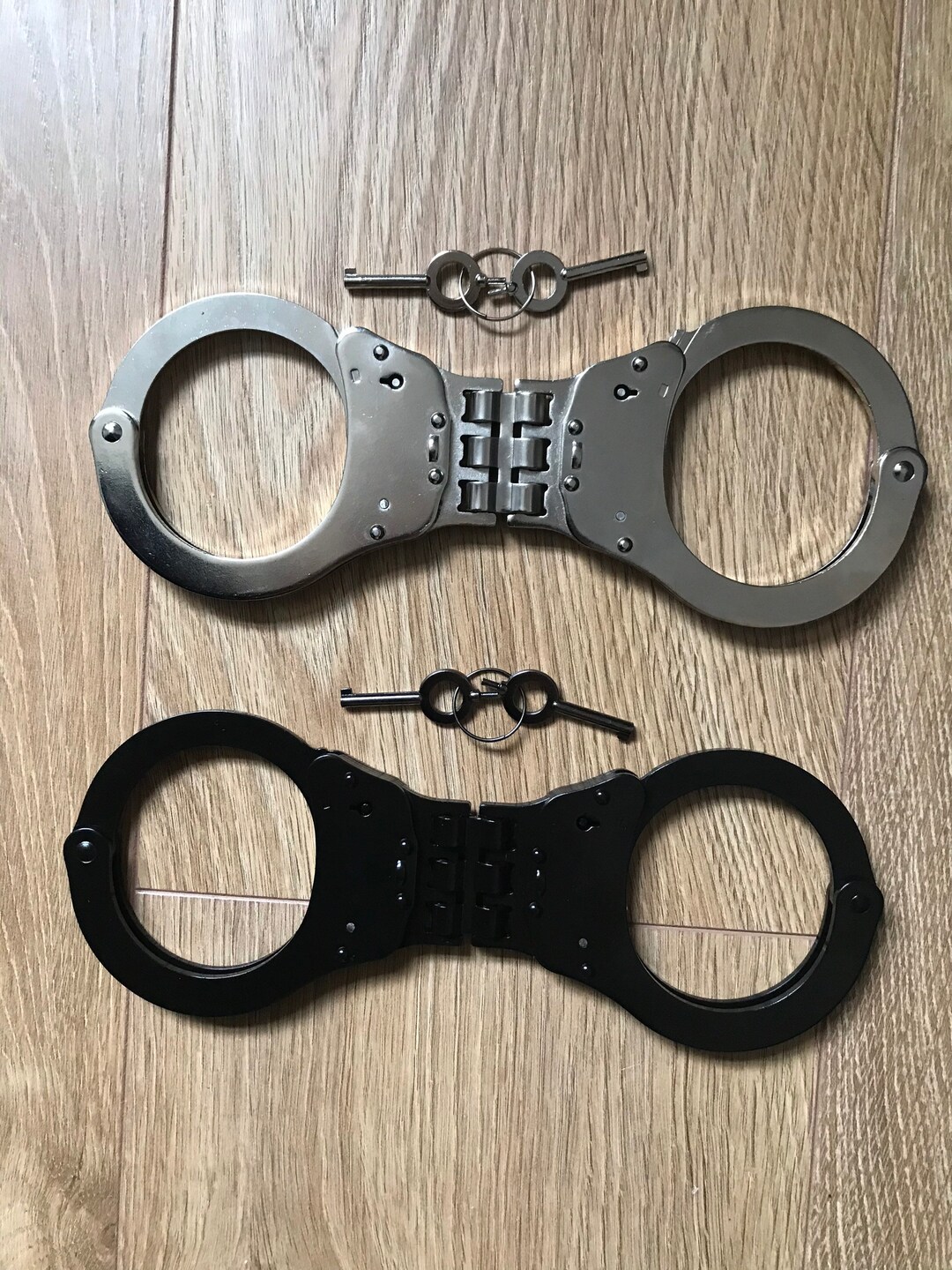 Police Hinged Handcuffs Heavy Duty Metal Restraints Bondage Cuffs Bdsm ...
