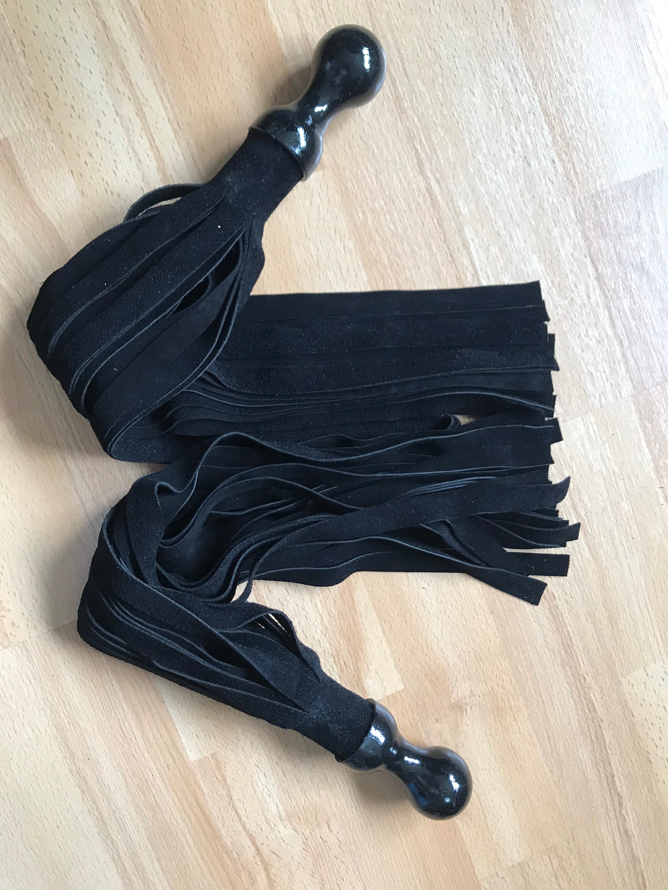 Pair of Black Poi Floggers Whip in a Range of Types of Leather | Etsy