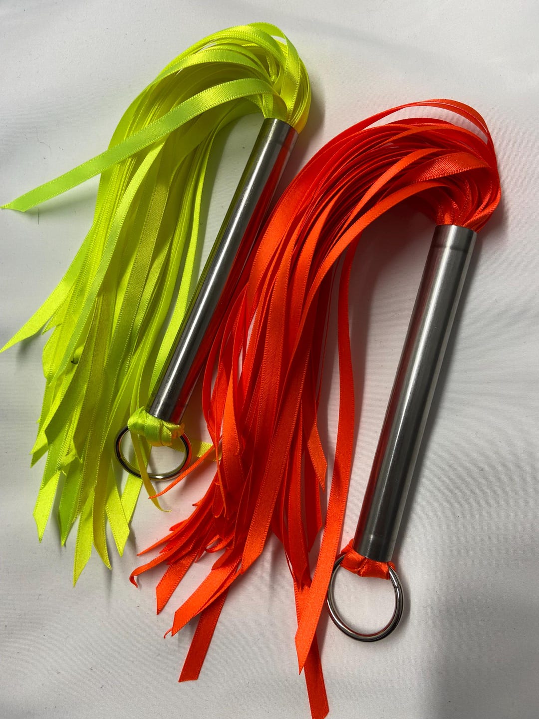 Neon Soft Mini Whip. Vegan, Fabric Neon Yellow or Neon Orange. BDSM ...