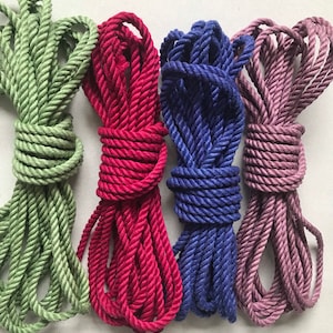 UK Dyed Hemp Rope. Choose Your Length and Colour. Bondage Shibari Rope ...