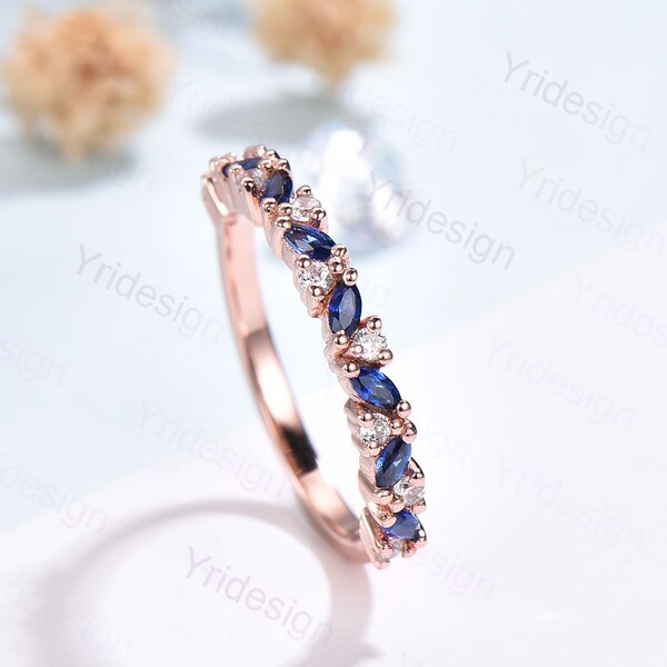Sapphire Stack Ring - Etsy