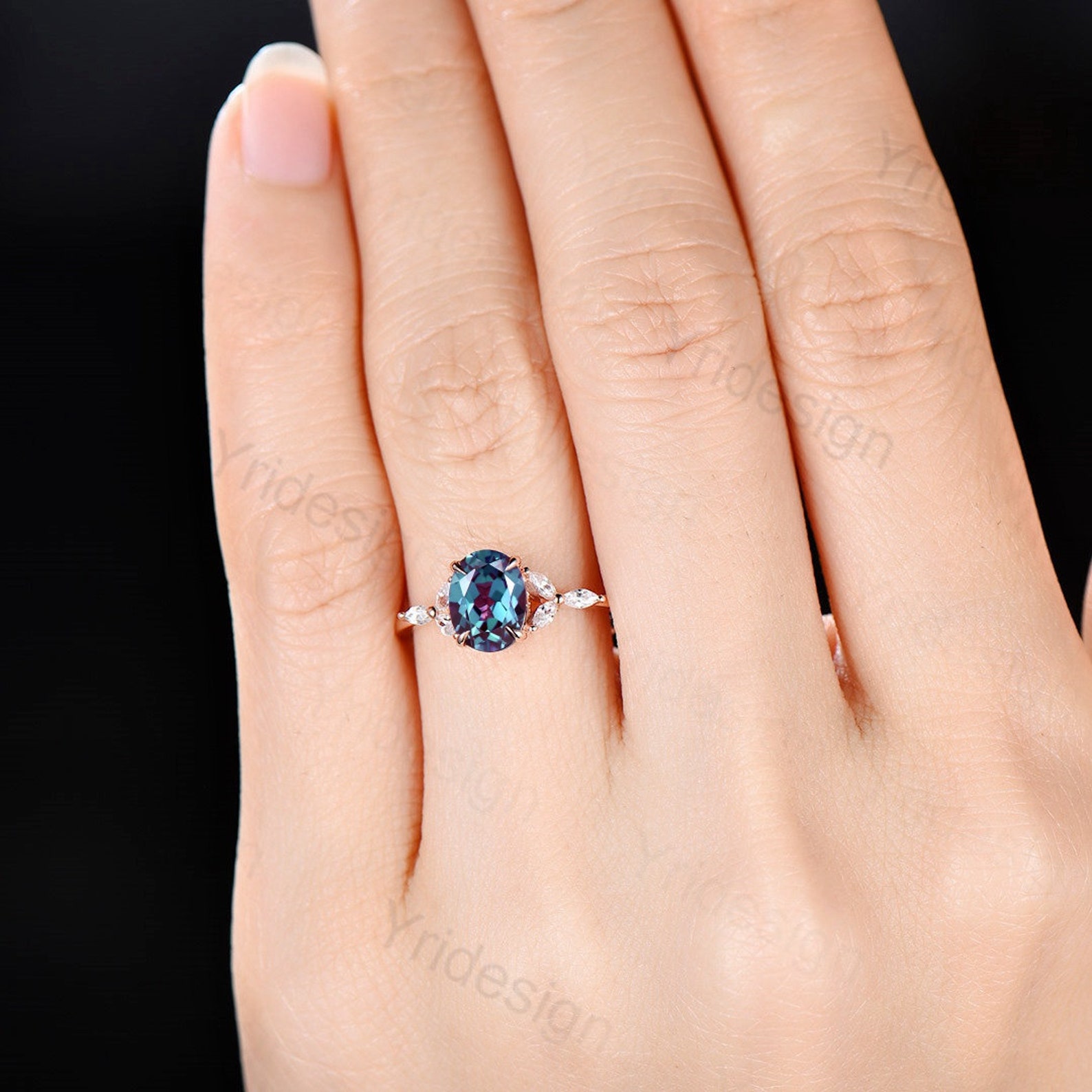 Vintage Oval Cut Alexandrite Ring Silver Vintage Alexandrite - Etsy