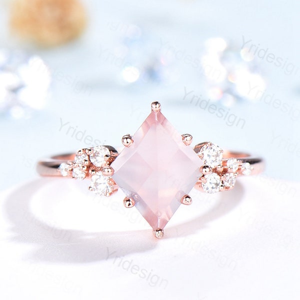 Rhombus Cut Diamond Engagement Rings - Etsy