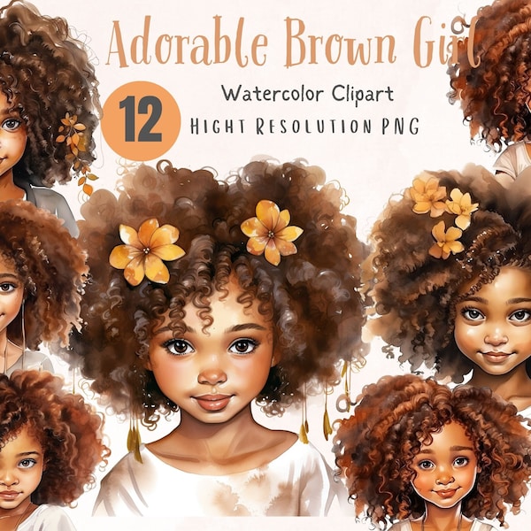 Little Brown Girl Png - Etsy