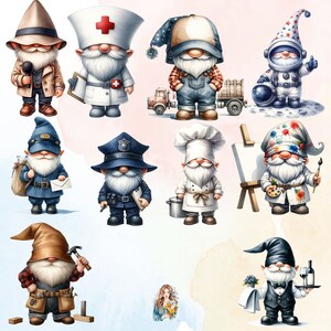 Gnome Occupation Clipart | Watercolor Clip Art | Job Clipart |gnomes in ...