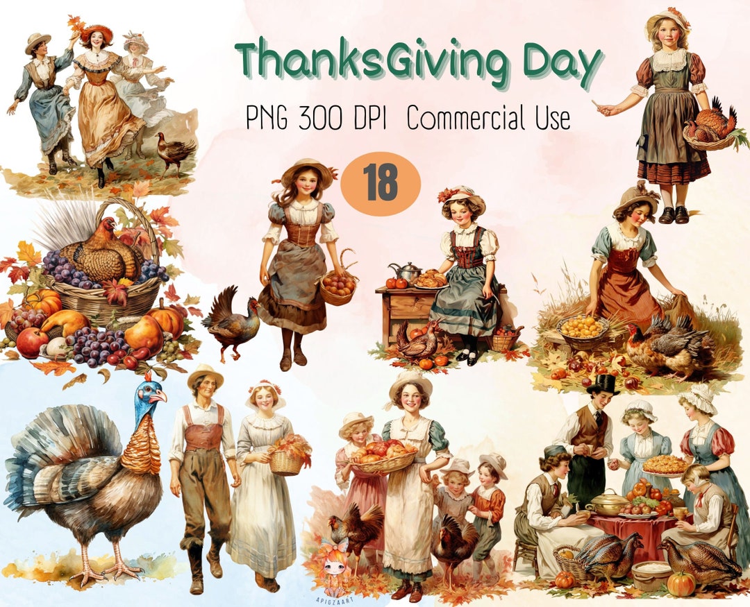 Watercolor Thanksgiving Day Clipart | Thank Giving | Digitalal Download ...