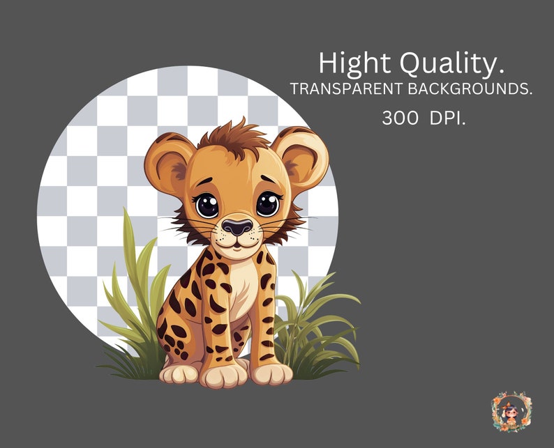 Baby Safari Animals Clipart Cute Baby Animal Watercolor Clipart Baby ...