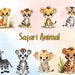 Baby Safari Animals Clipart | Cute Baby Animal | Watercolor Clipart ...