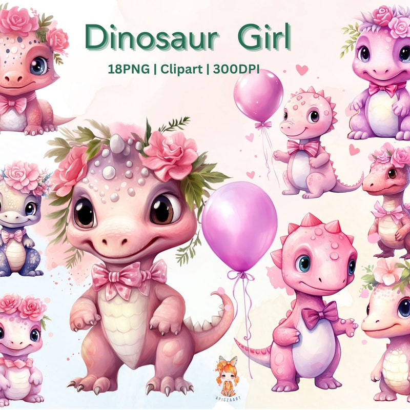 Girl Dinosaur - Etsy