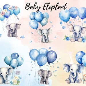 Baby Elephant Clipart | Nursery Wall Art | Watercolor Illustrations ...