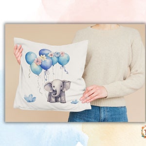 Baby Elephant Clipart | Nursery Wall Art | Watercolor Illustrations ...