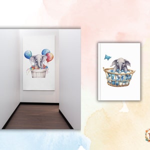 Baby Elephant Clipart | Nursery Wall Art | Watercolor Illustrations ...