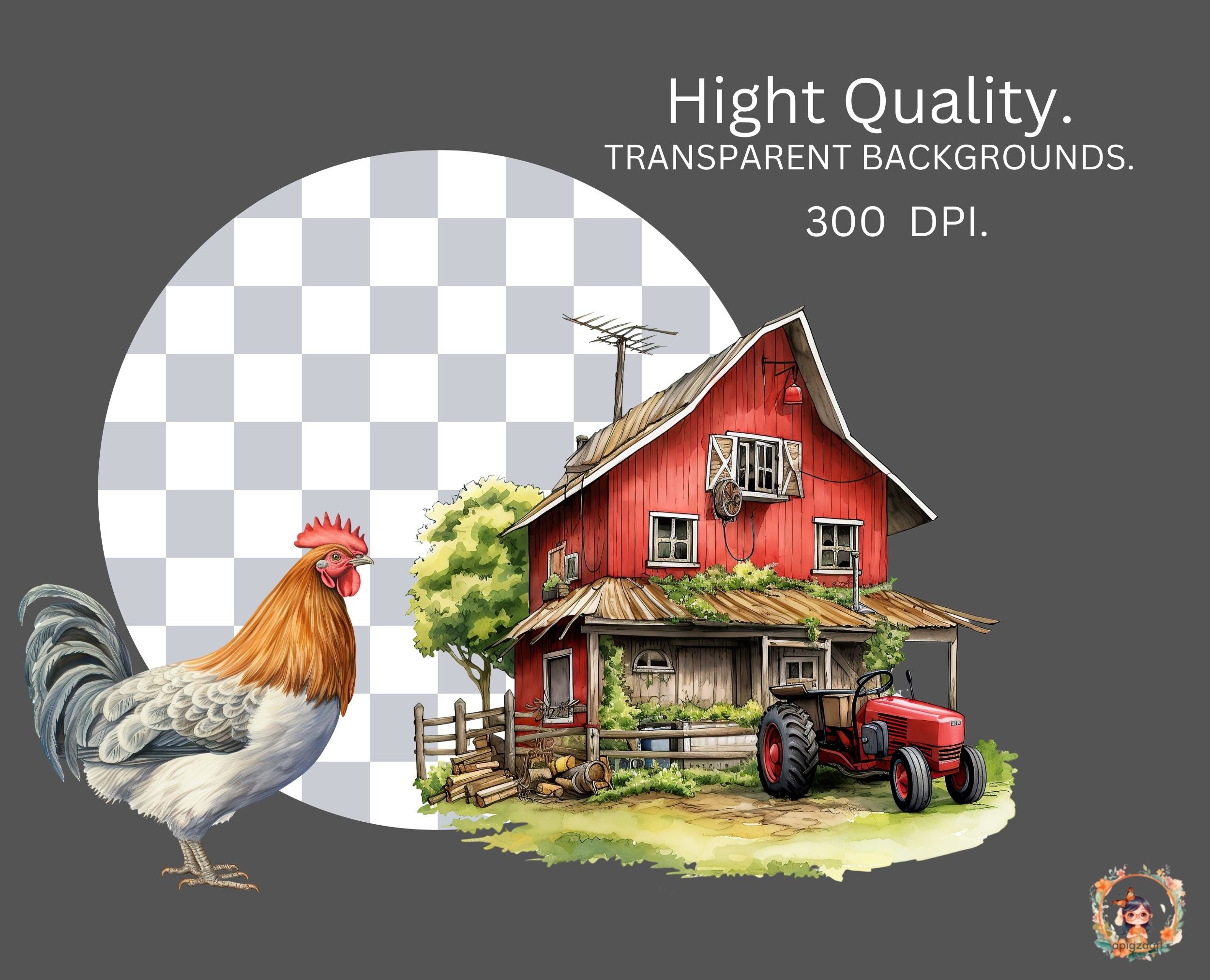 Farm Animals Watercolor Clipart Nursery Decor Cute Animals - Etsy
