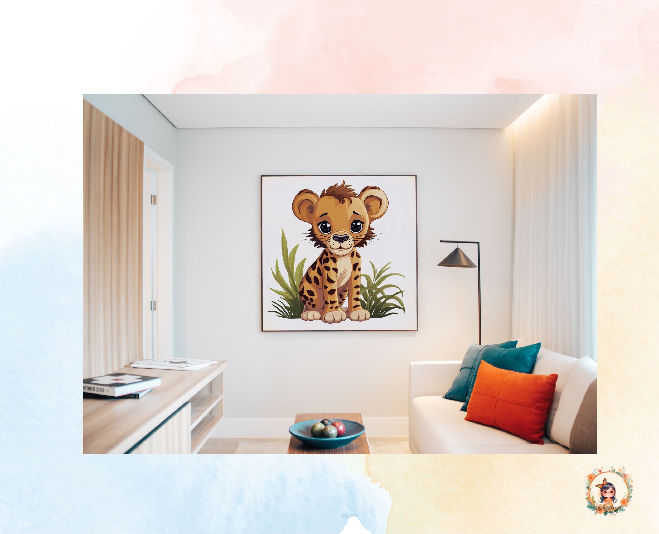 Baby Safari Animals Clipart Cute Baby Animal Watercolor Clipart Baby ...