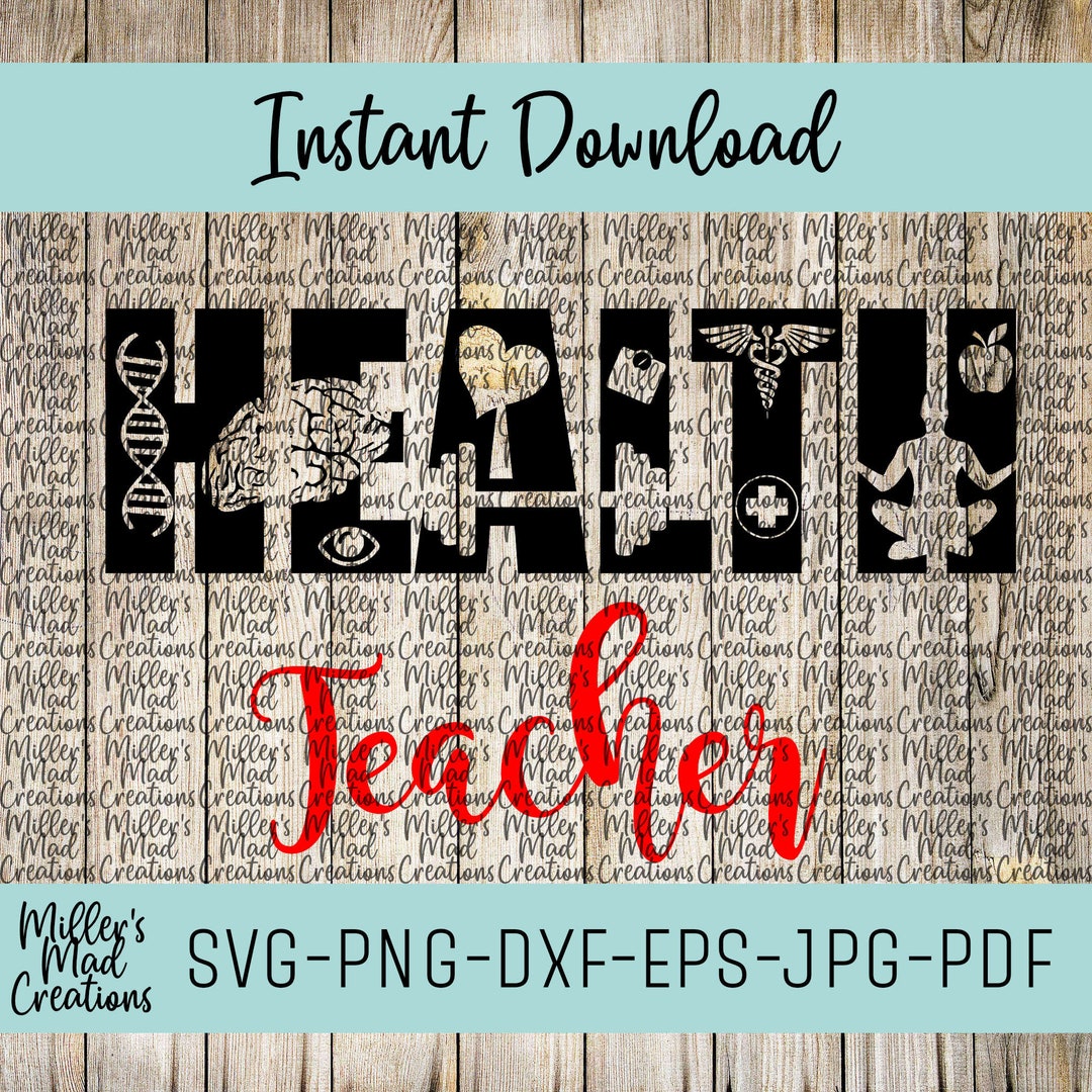 Health Teacher Svg, Health Teacher Shirt, Health Teacher Mug, Health ...