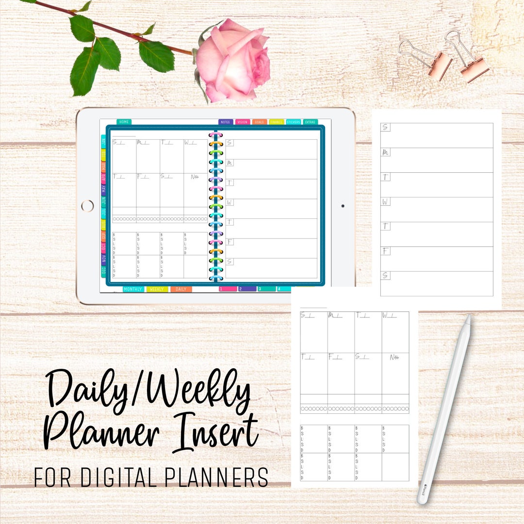 Daily Weekly Hybrid Digital Planner Insert, Android Planner, iPad ...