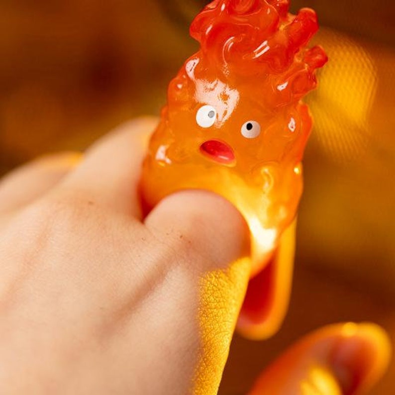 Original Ghibli Calcifer Figure ring set of 6 - Etsy