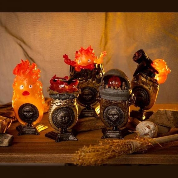 Original Ghibli Calcifer Figure ring set of 6 - Etsy