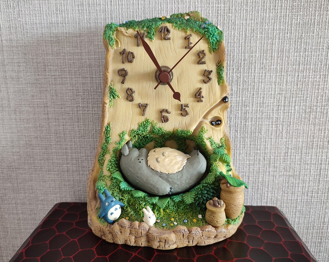 Vintage Original Ghibli Heavy Table Clock My Neighbor Totoro Figure ...